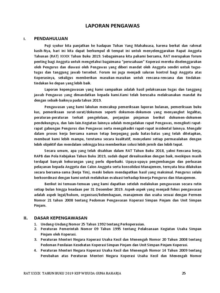 Contoh Laporan Pengawas | PDF