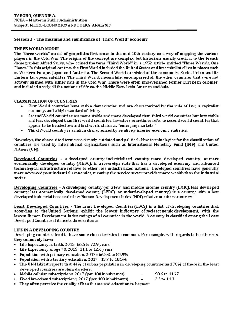 Third World | PDF | Developing Country | Third World