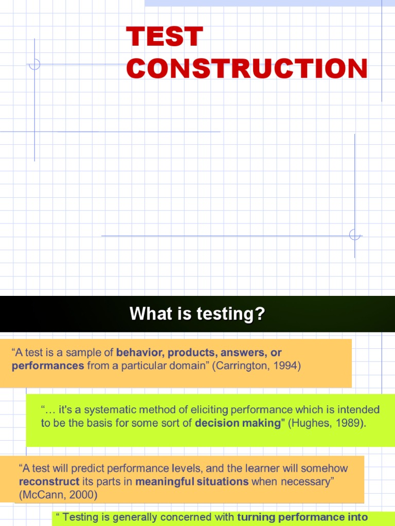 Principles of Effective Test Construction | PDF | Multiple Choice | Essays