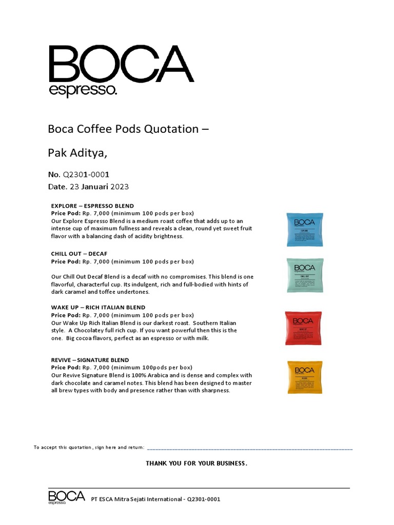 Penawaran Kopi Pods | PDF | Wellness