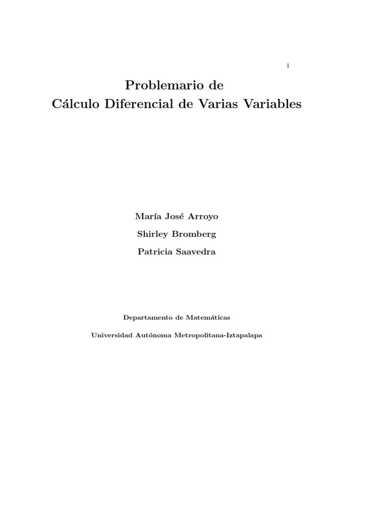 Problemario de Cálculo Diferencial Multivariable | PDF | Espacio vectorial | Vector Euclidiano