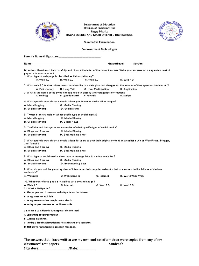 Summative EmpTech 2020 | PDF | Social Media | Popular Culture & Media ...