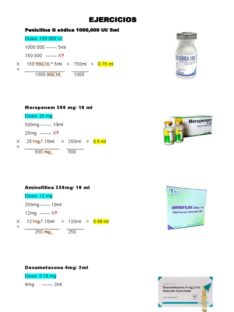 Conversión de Dosis de Medicamentos | PDF | Organización Mundial de la ...