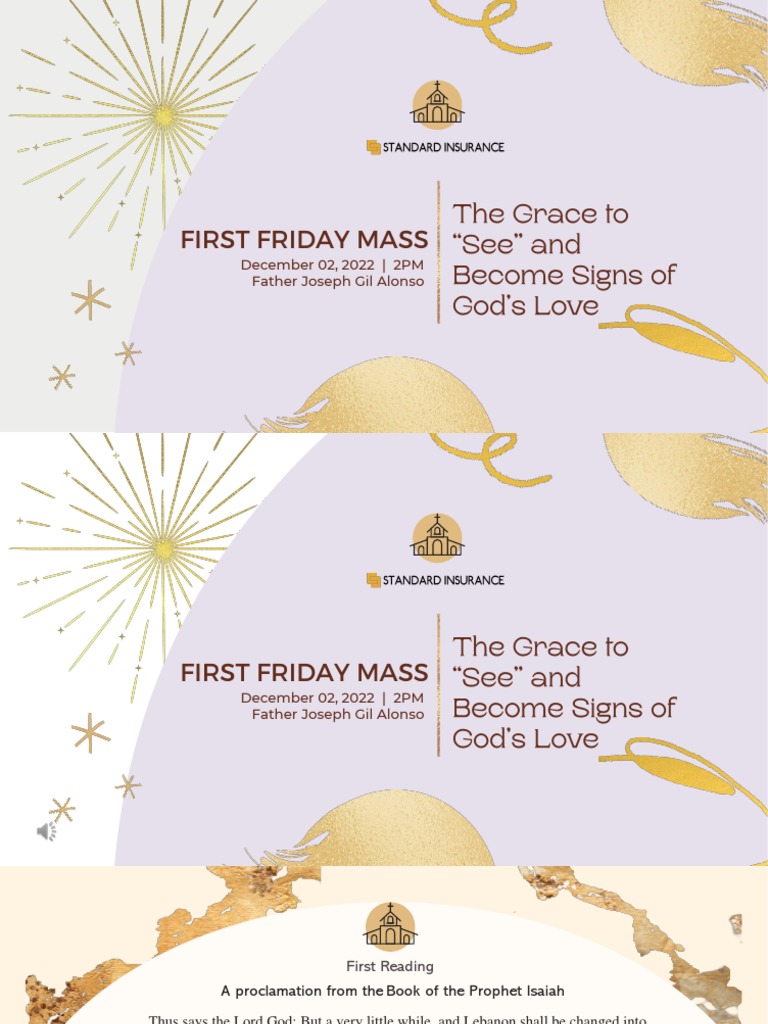 First Friday Mass Reflection | PDF | Christian Worship And Liturgy