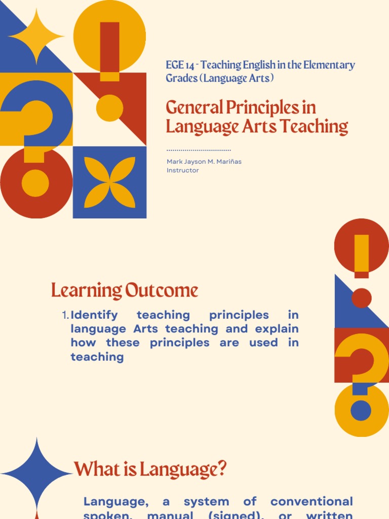 EGE 14 - General Principles of Language Arts Teaching | PDF | Teaching Method | Language Education