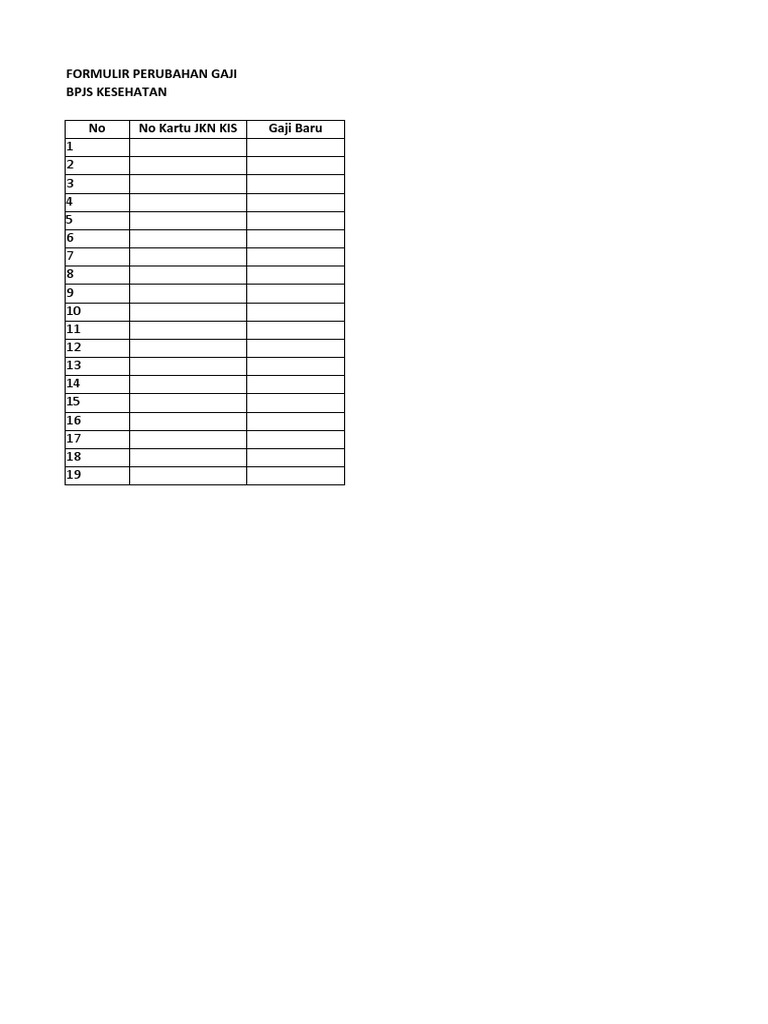 Formulir Perubahan Gaji | PDF