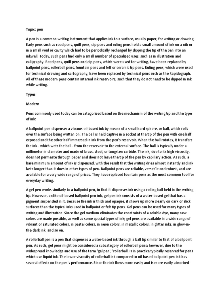 Pen 1 | PDF | Pen | Stationery