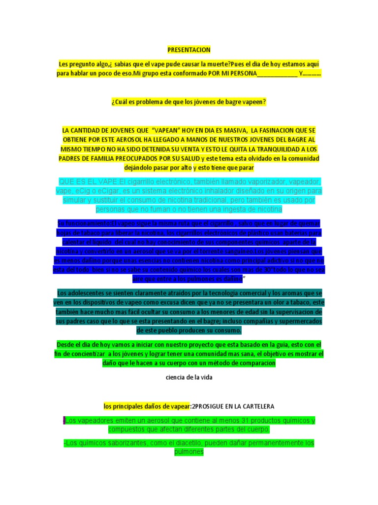 PRESENTACION Tecno | PDF | Cigarrillo electrónico