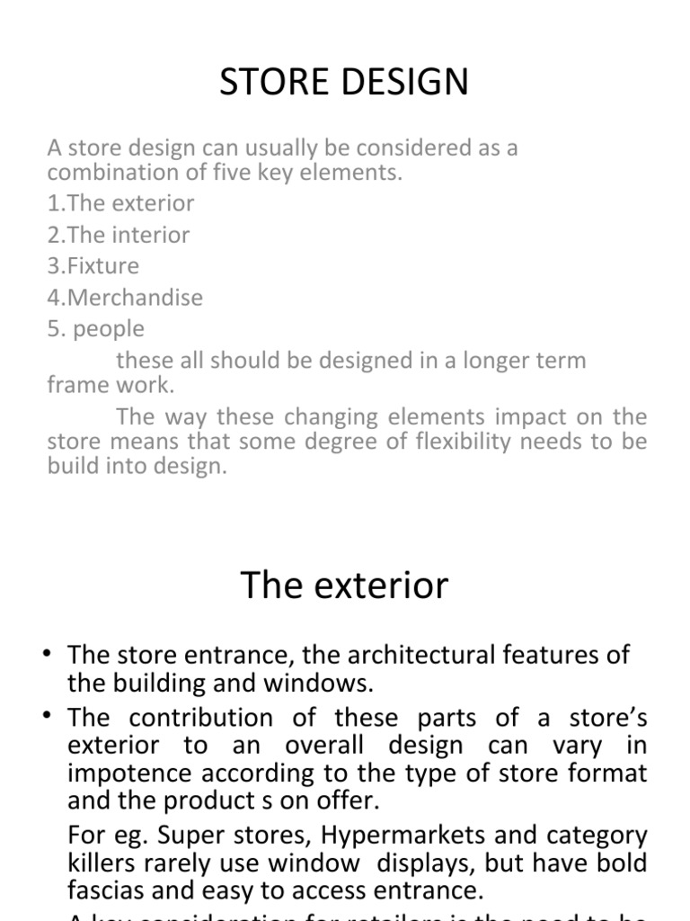 Key Elements of Effective Store Design | PDF