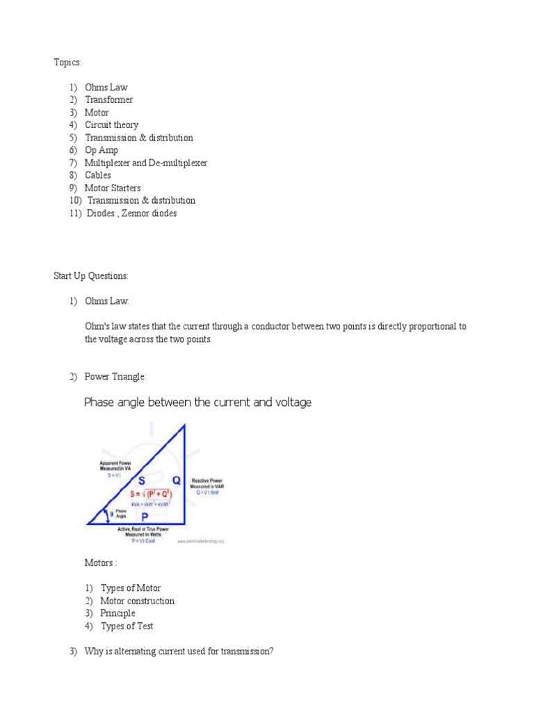 Topics | PDF | Electric Motor | Electric Power Transmission