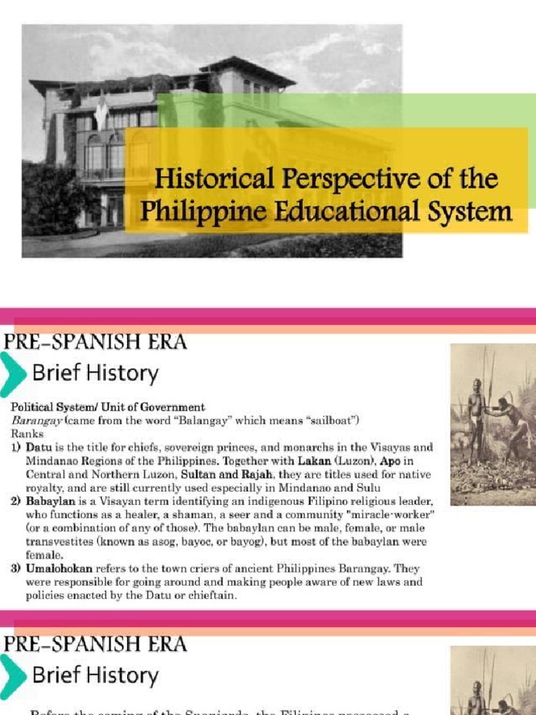 Historical Perspective of The Philippine Educational System | PDF