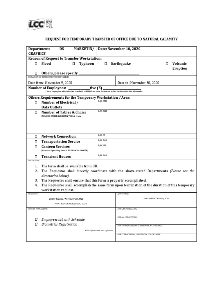 FORM For HR | PDF | Natural Hazards | Natural Disasters