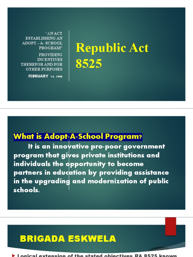 Republic Act 8525 | PDF | Social Science