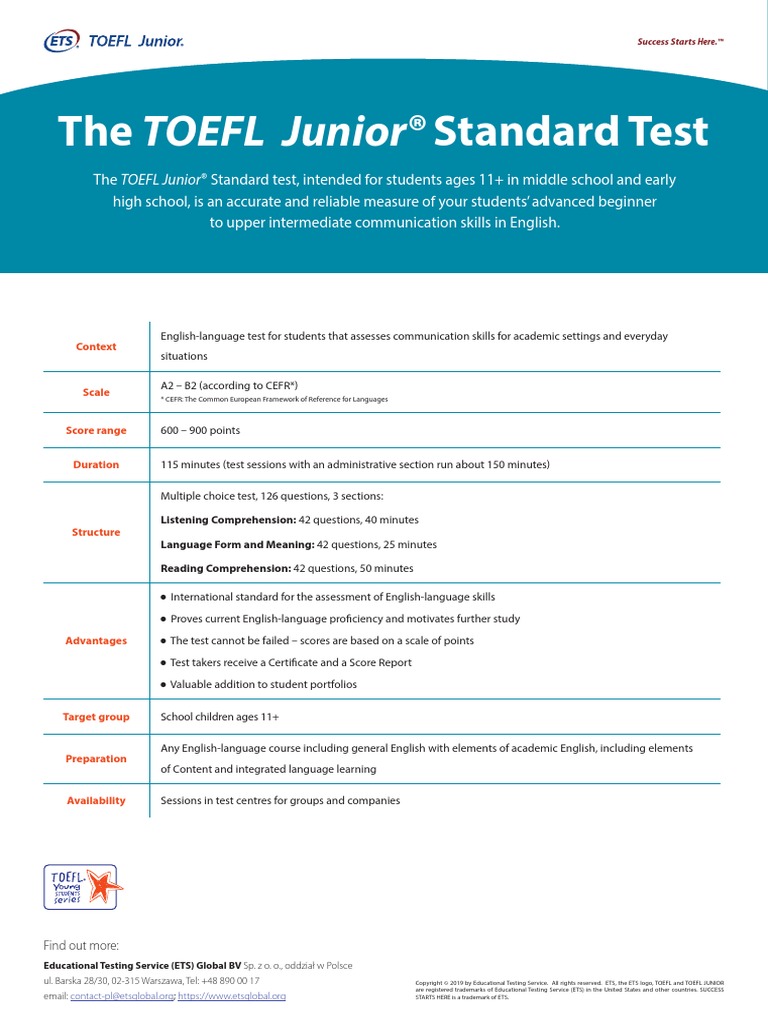 Ets - Toefl Junior - en | PDF | Test Of English As A Foreign Language ...