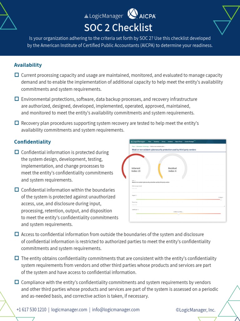 LogicManager SOC2 ComplianceChecklist | PDF | Information Security ...