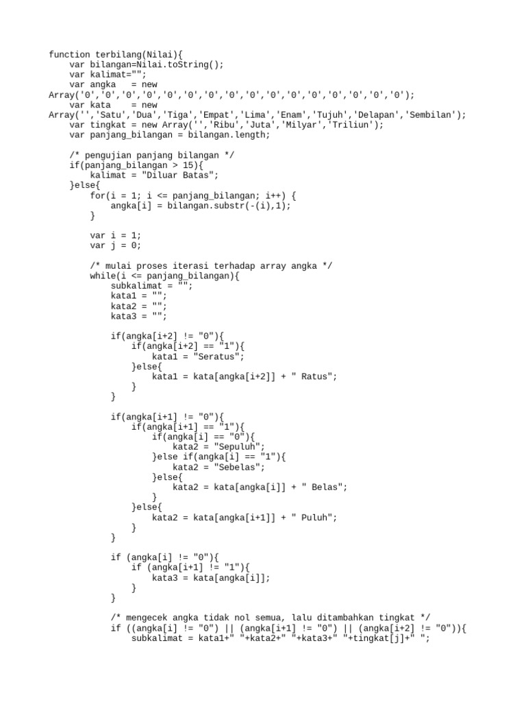 Rumus Terbilang Google Sheet | PDF