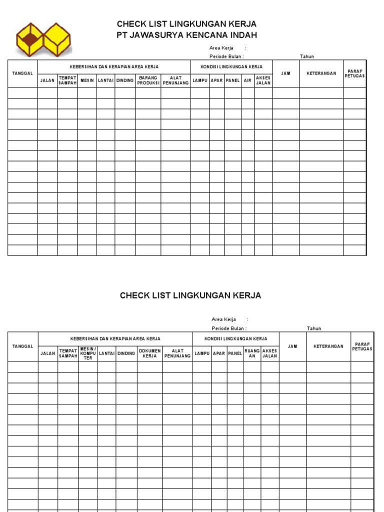 Checklist Lingkungan 5R | PDF