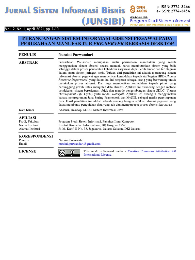 Perancangan Sistem Informasi Absensi Pegawai | PDF