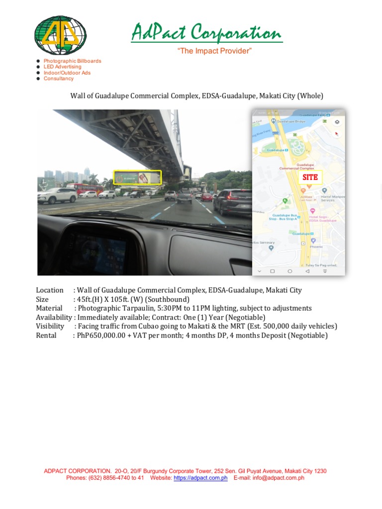 EDSA Guadalupe LED Billboard Pricing | PDF | Business | Computers