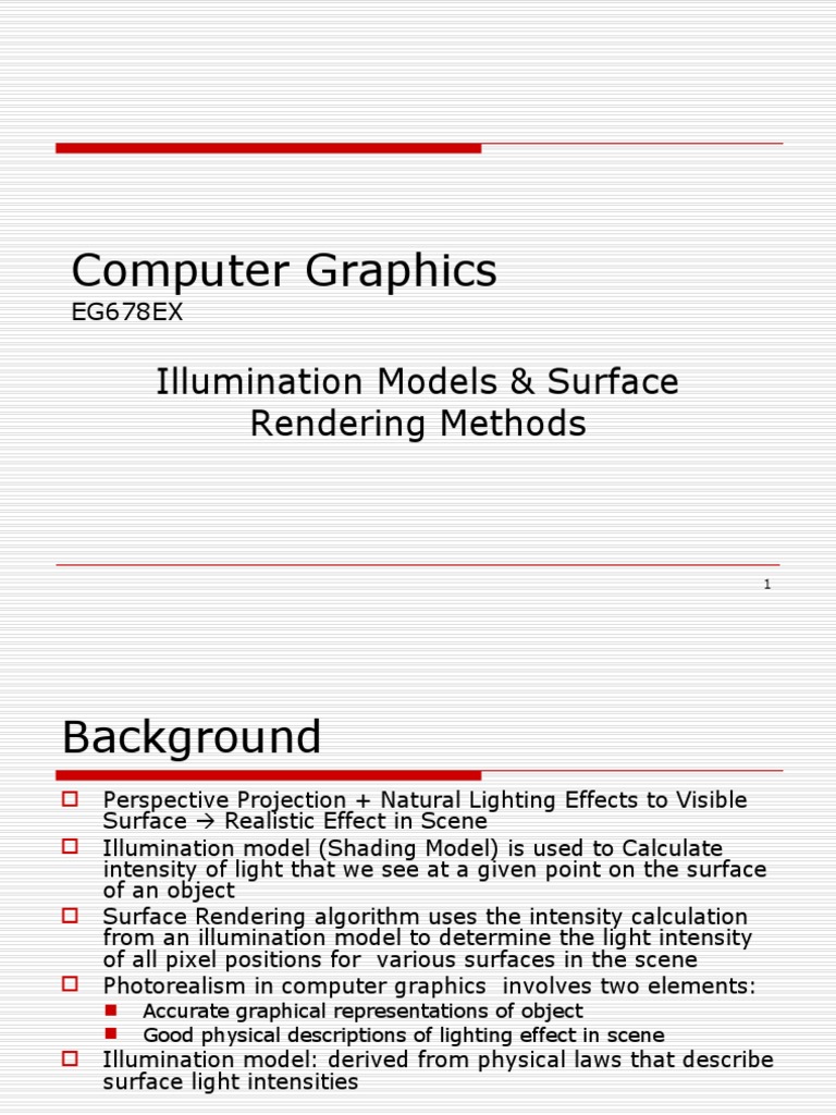 Illumination and Rendering Method | PDF | Reflection (Physics ...