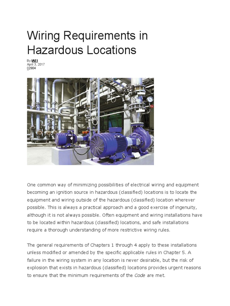 Wiring Requirements in Hazardous Locations | PDF | Electrical Wiring ...