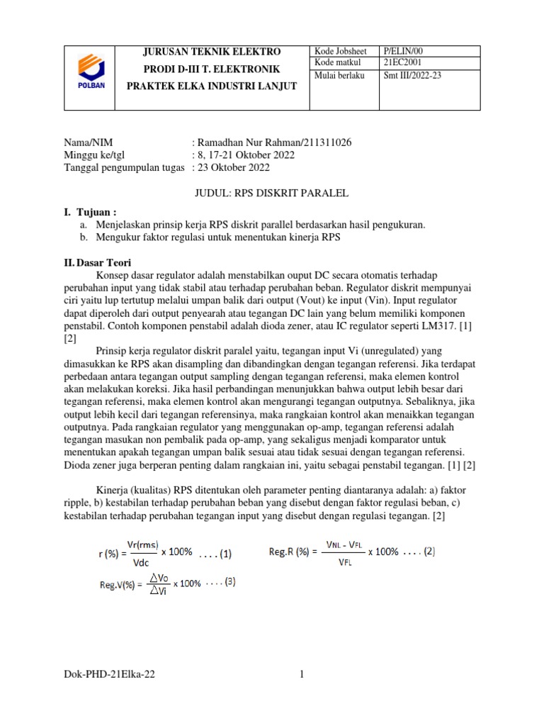 Rev1, Ramadhan Nur, 211311026, HASIL PRAKTEK ELIN | PDF