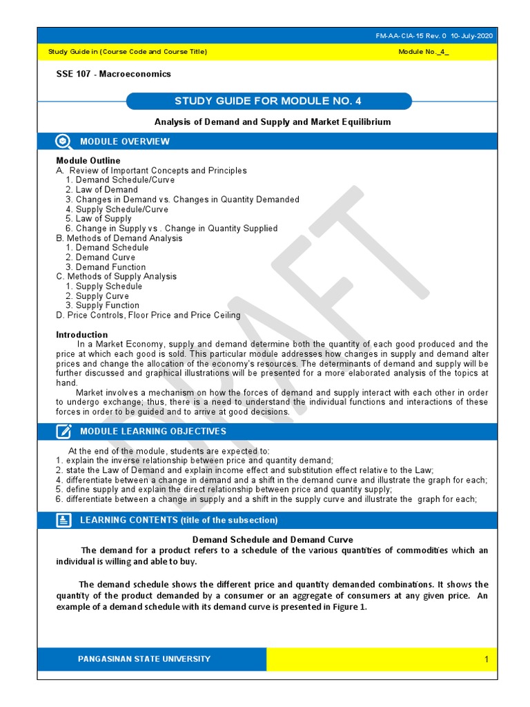SSE 107 Macroeconomics SG 4 | PDF | Supply And Demand | Supply (Economics)