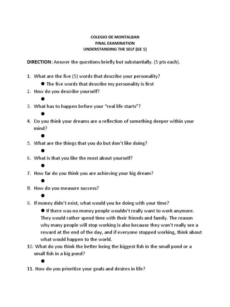 Ge 1 Final Exam | PDF