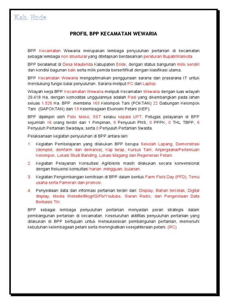 Profil BPP Contoh | PDF