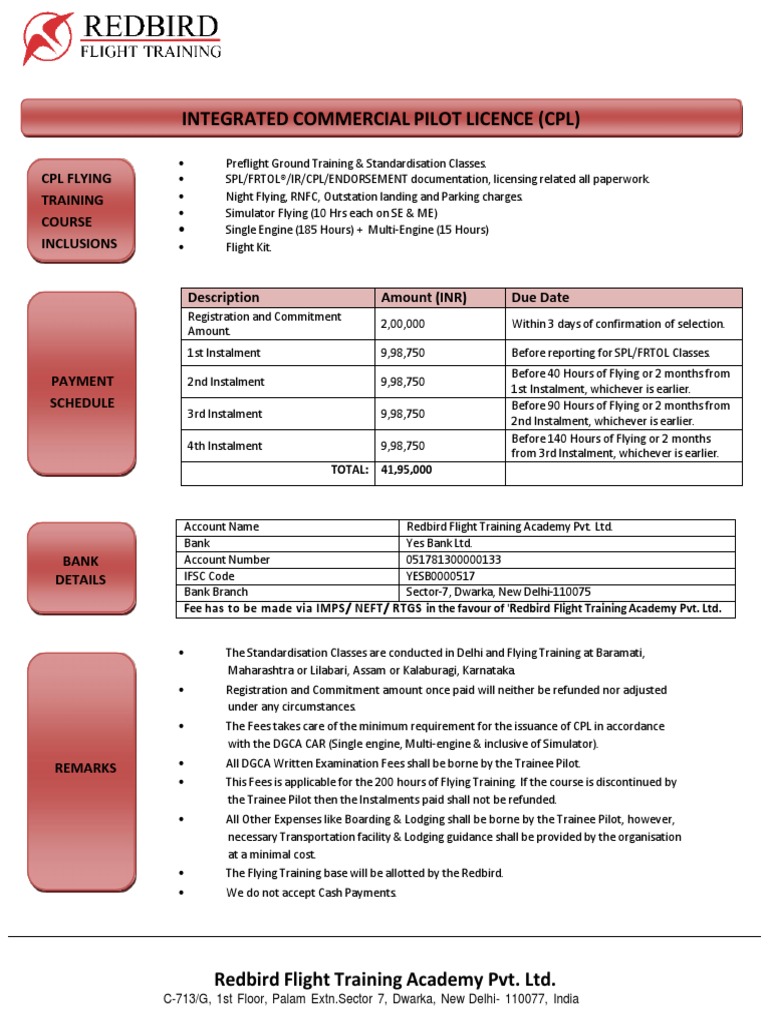 CPL Flying Training Quotation | PDF | Technology & Engineering