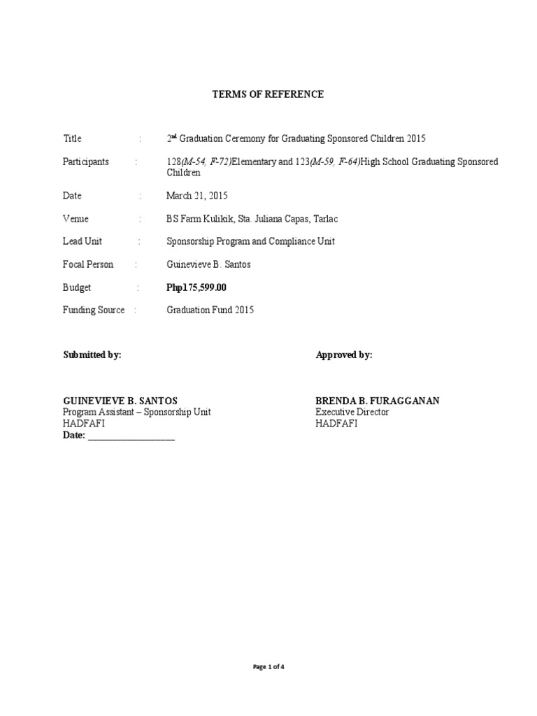 TOR Graduation Ceremony Tarlac 2015-03-04 | PDF