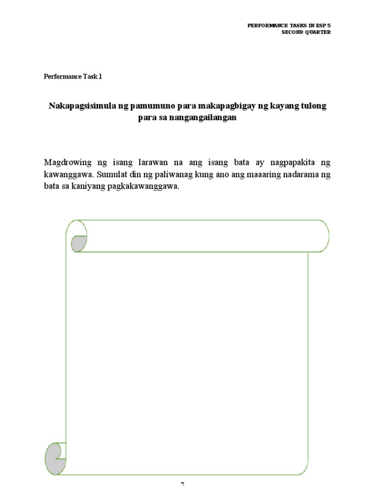 ESP 5 Performance Tasks Overview | PDF