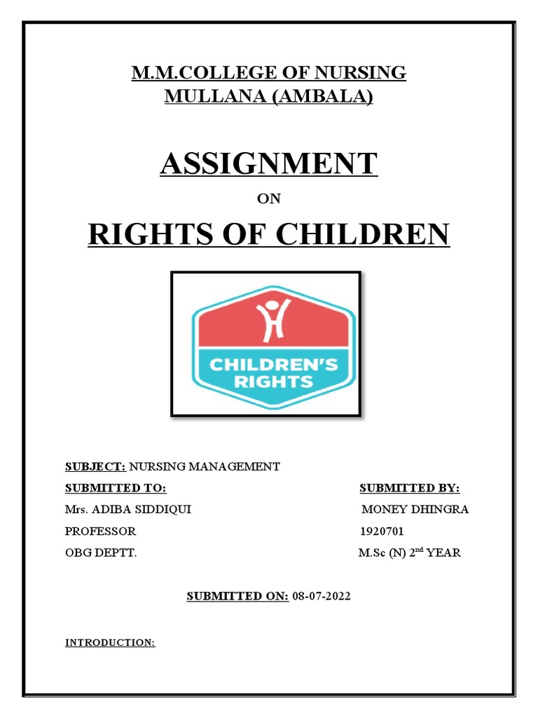 Rights of Children | PDF | Children's Rights | Child Abuse