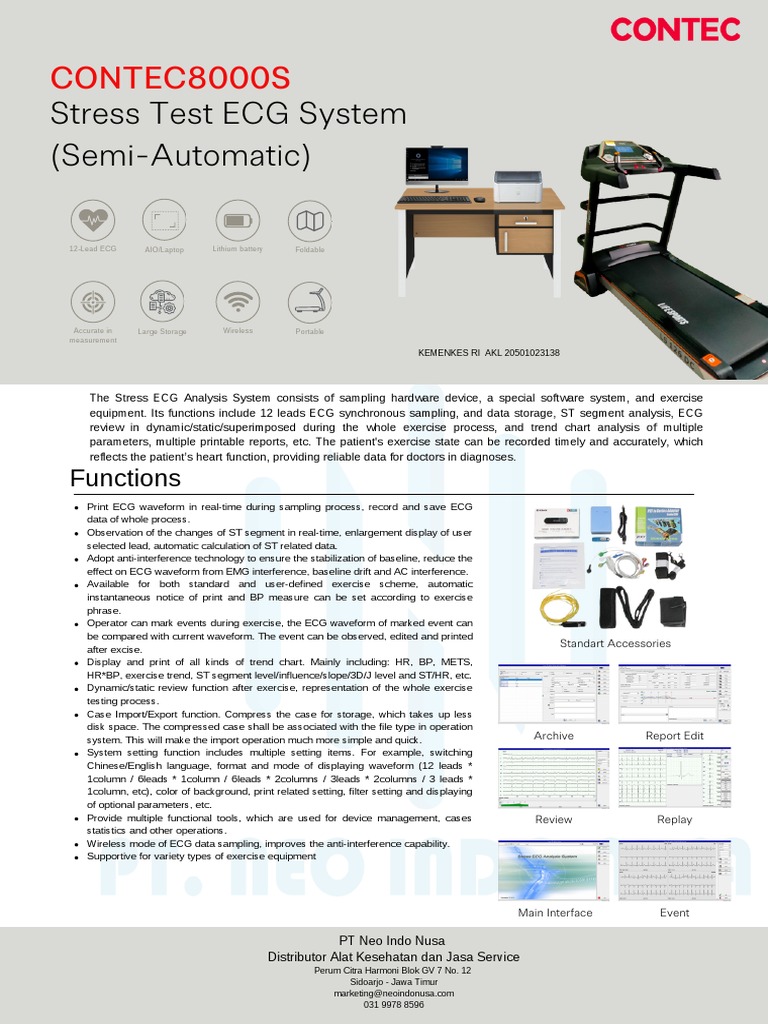 Semi Auto CONTEC8000S New-Brochure | PDF | Laptop | Electrocardiography