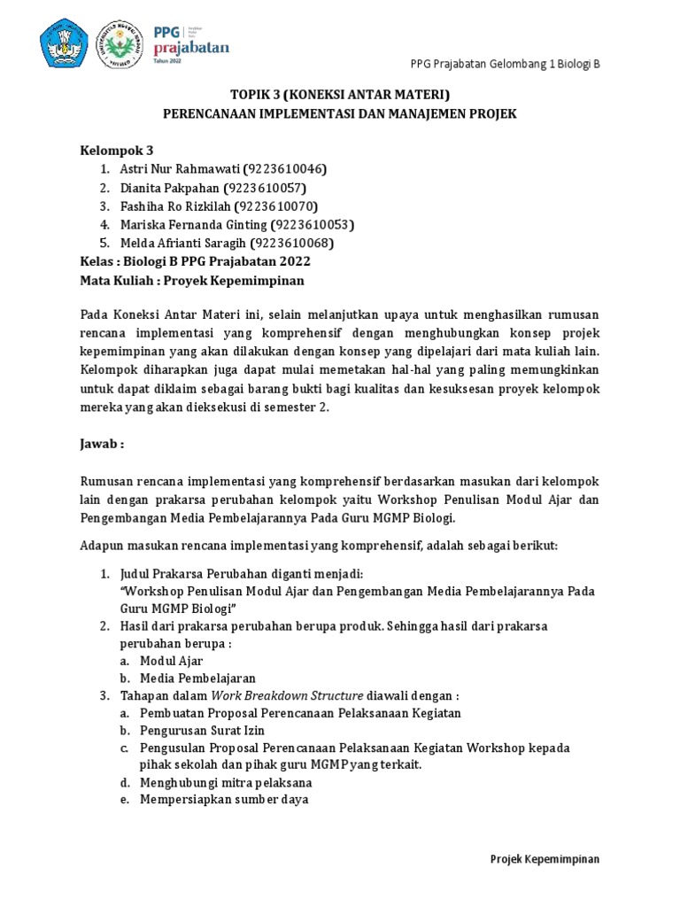 Koneksi Antar Materi Topik 3 Fix | PDF | Karier & Perkembangan | Bisnis