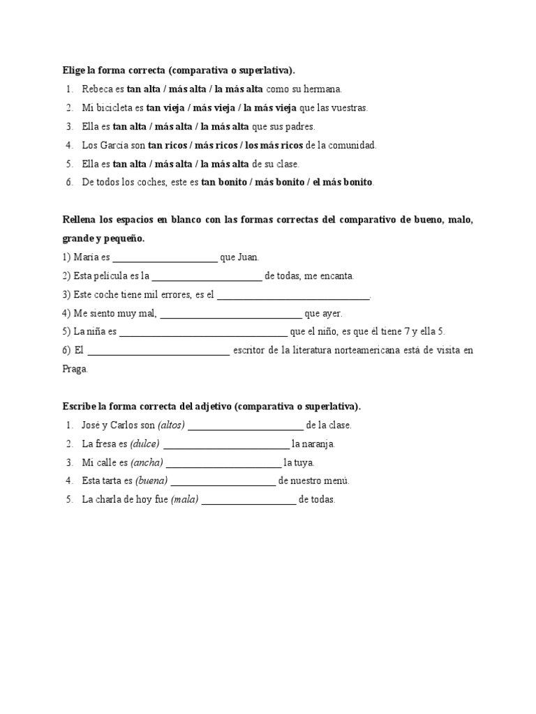 Comparativos y Superlativos | PDF