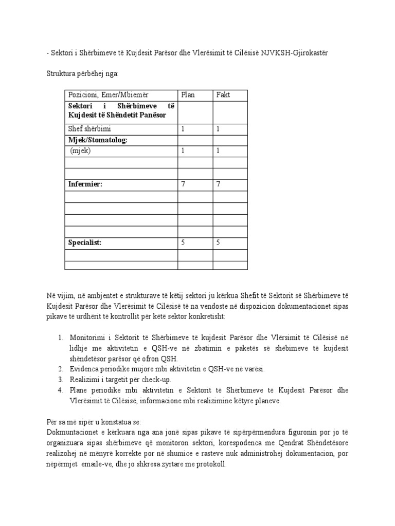 Kontrolli Gjitokaster | PDF