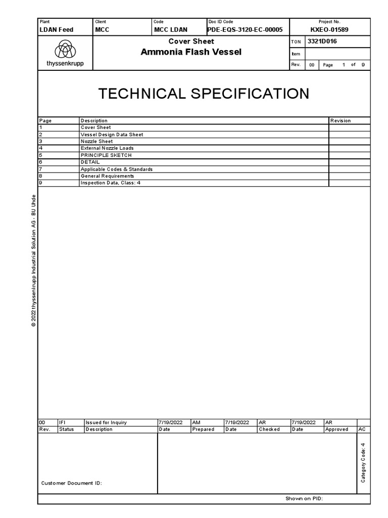 PDE-EQS-3120-EC-00005 - 00 Technical Specification of Ammonia Flash ...