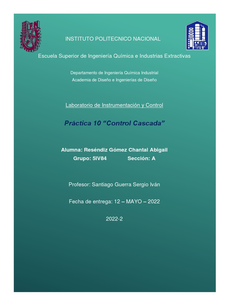 Práctica 10. Control Cascada | PDF | Tecnología