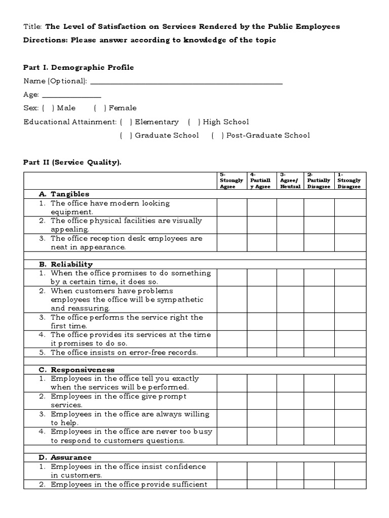 Questionnaire | PDF | Psychology | Behavioural Sciences