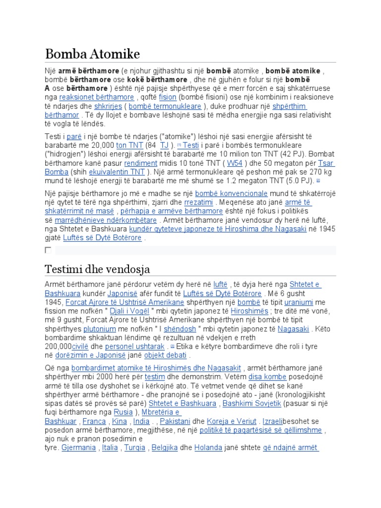 Bomba Atomike | PDF
