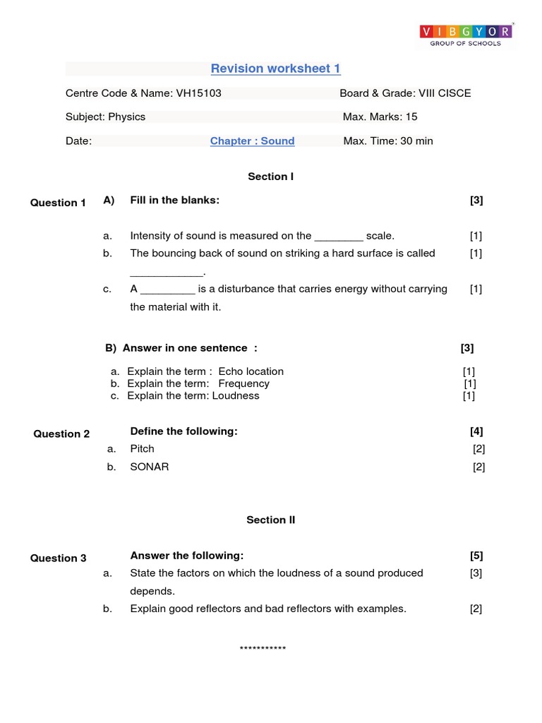 Physics Term 2 Revision Worksheet 1 QP | PDF
