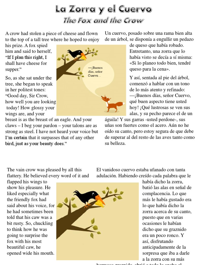 La Zorra y El Cuervo - The Fox and The Crow | PDF