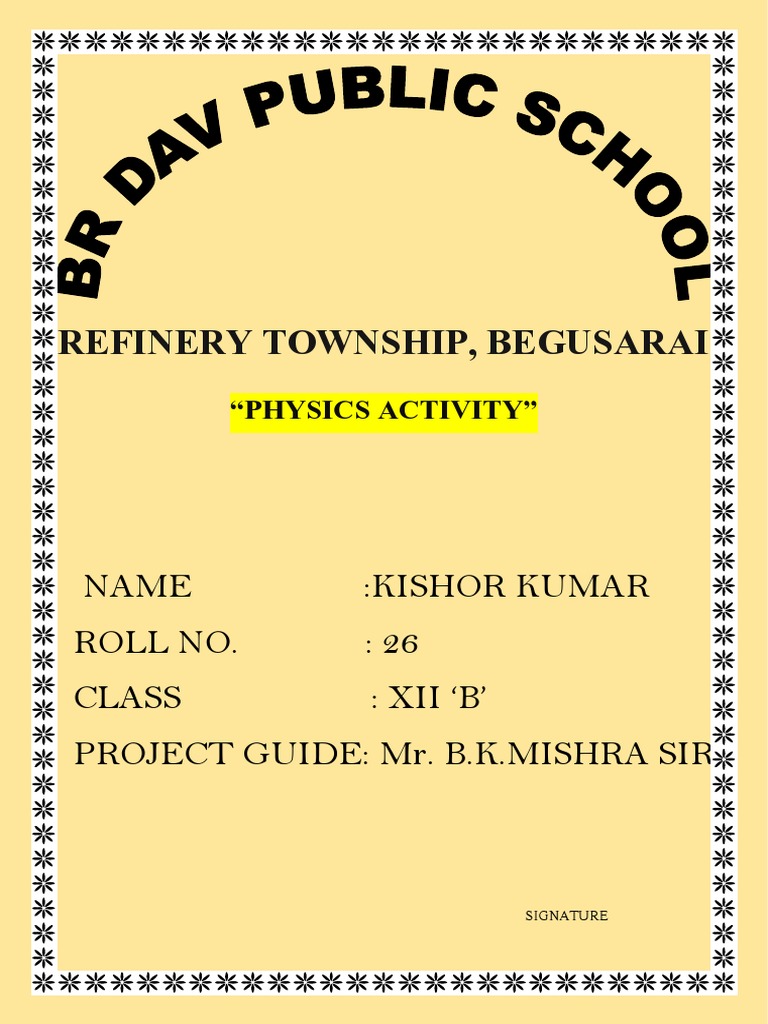 Physics Activity Cover Page | PDF