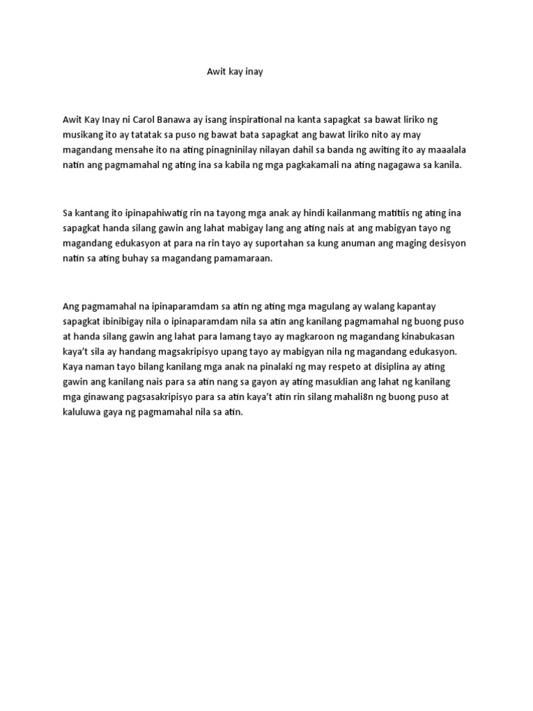 Awit Kay inay-WPS Office | PDF