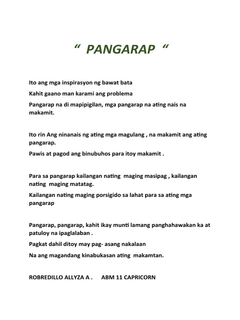 Pangarap | PDF