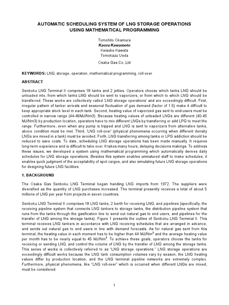 LNG Storage Operations | PDF