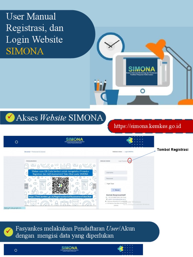 User Manual Registrasi, Login, Dan Reset Password SIMONA V1.3 | PDF