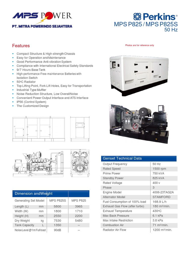 MPS P825 / MPS P825S: Features | PDF | Turbocharger | Engines