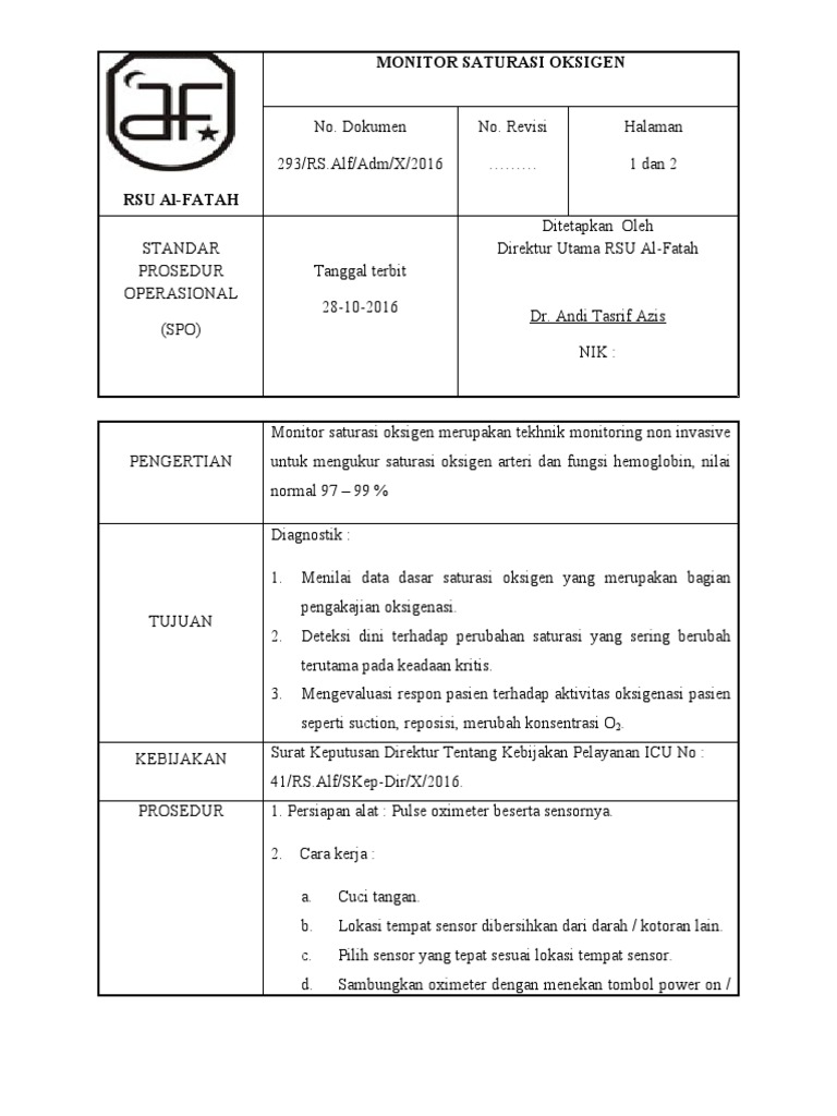 Monitor Saturasi Oksigen | PDF